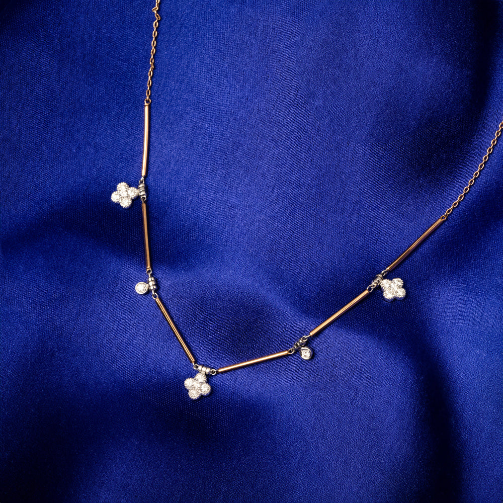 Luck x 3 - Clover Diamond Pendant Chain